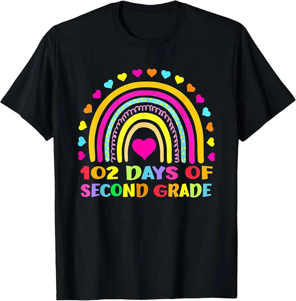 102 Day Of 2nd Grade Rainbow 102 Days Of Second Grade T-Shirt - Walmart.com