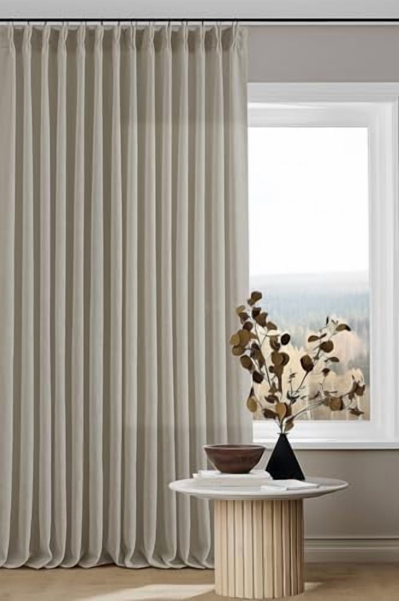 102 Inch Long Curtains Pinch Pleat Linen Curtains for Living Room ...