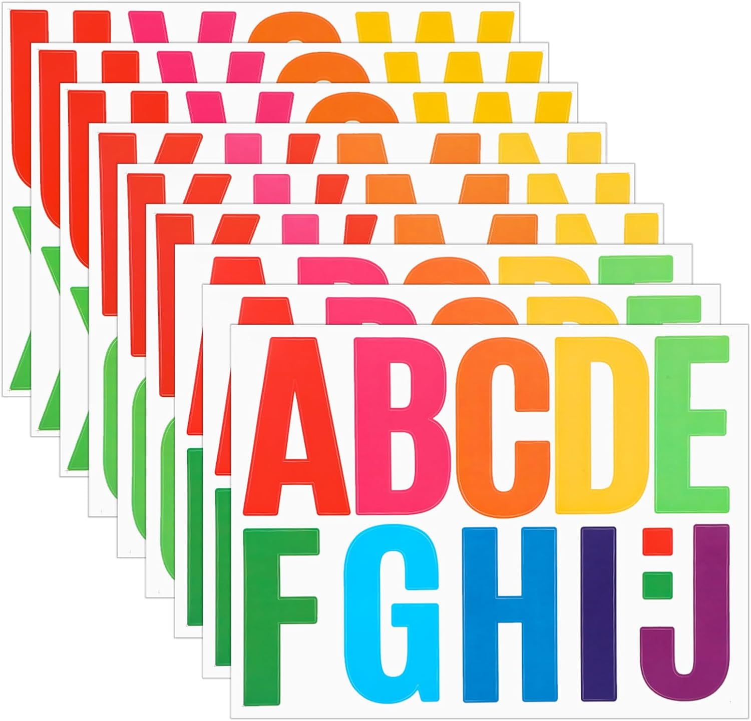 102 PCS 9 Sheets Large Letter Stickers 4 Inch Alphabet Letter Stickers ...