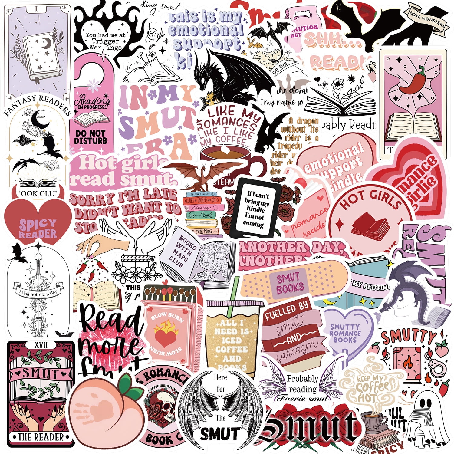 102 PCS Book Stickers for Kindle, Smutty Bookish Sticker Pack for ...