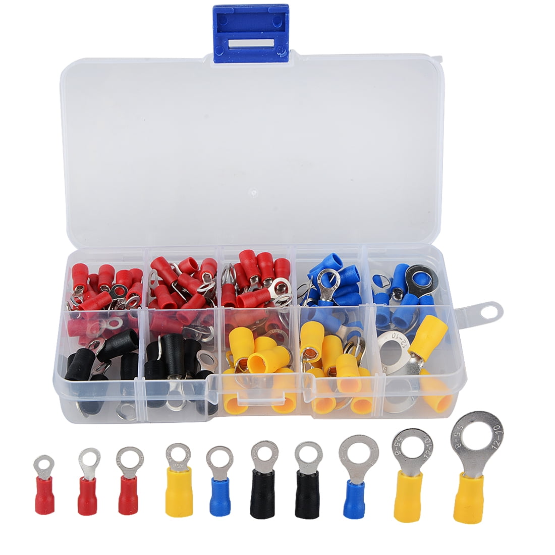 102 Pcs Assorted Insulated Ring Wire Crimp Connector Terminals ...