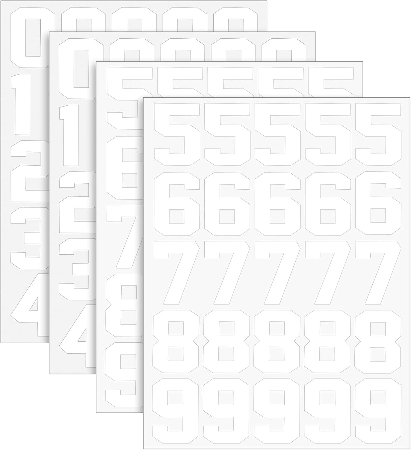 102 Pcs Sports Helmet Number Stickers, Self-Adhesive Vinyl Numbers for ...