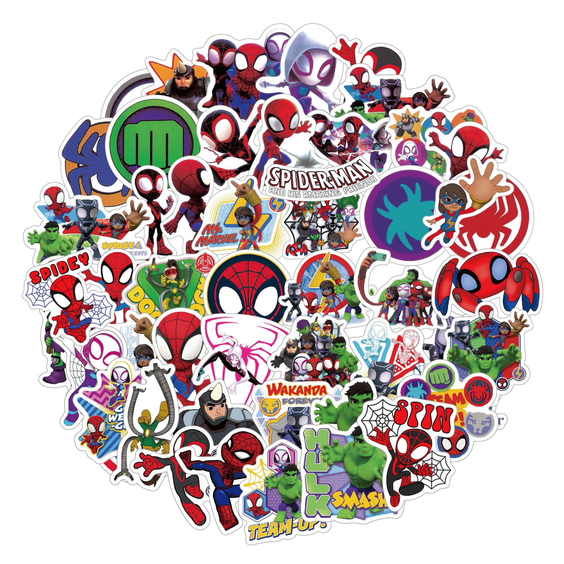 102Pcs Hulk Stickers Mixed Pack,Cartoon Characters Stickers Movie ...
