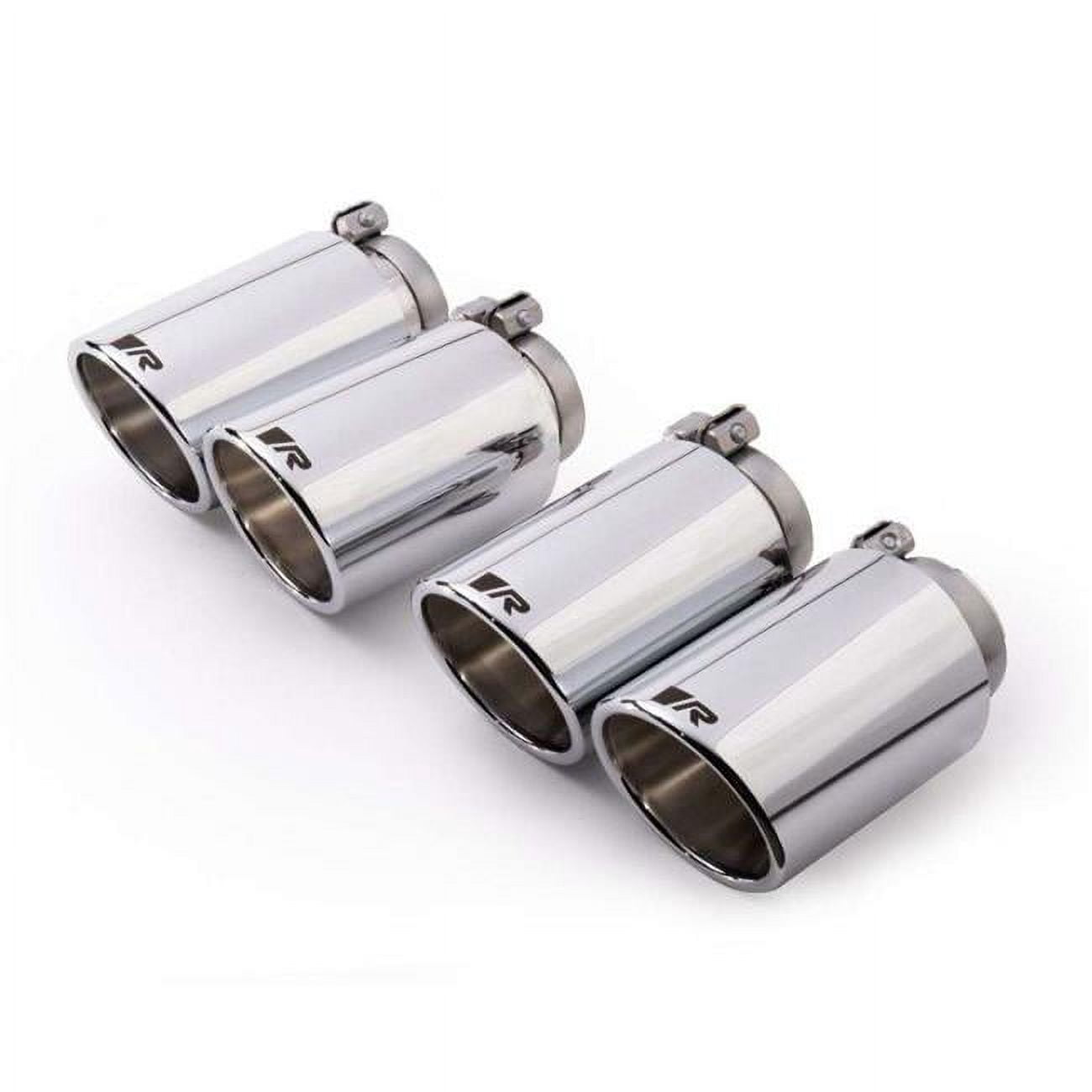 102 mm Stainless Steel Angled Rolled Edge Chrome Tail Pipe Set ...