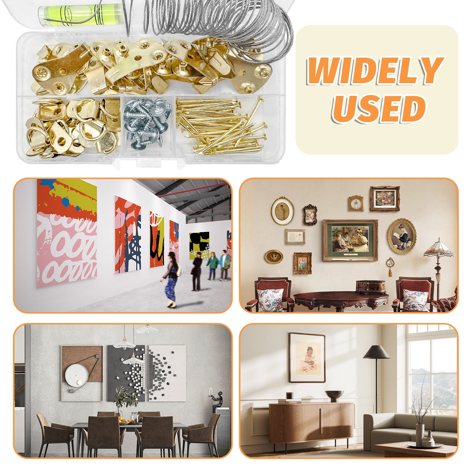 102 piece picture hanging kits, heavy duty picture hangers for drywall ...