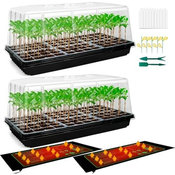 1020 Plant Tray with Tall 8'' Dome, 144-Cell Seed Starter Tray with ...