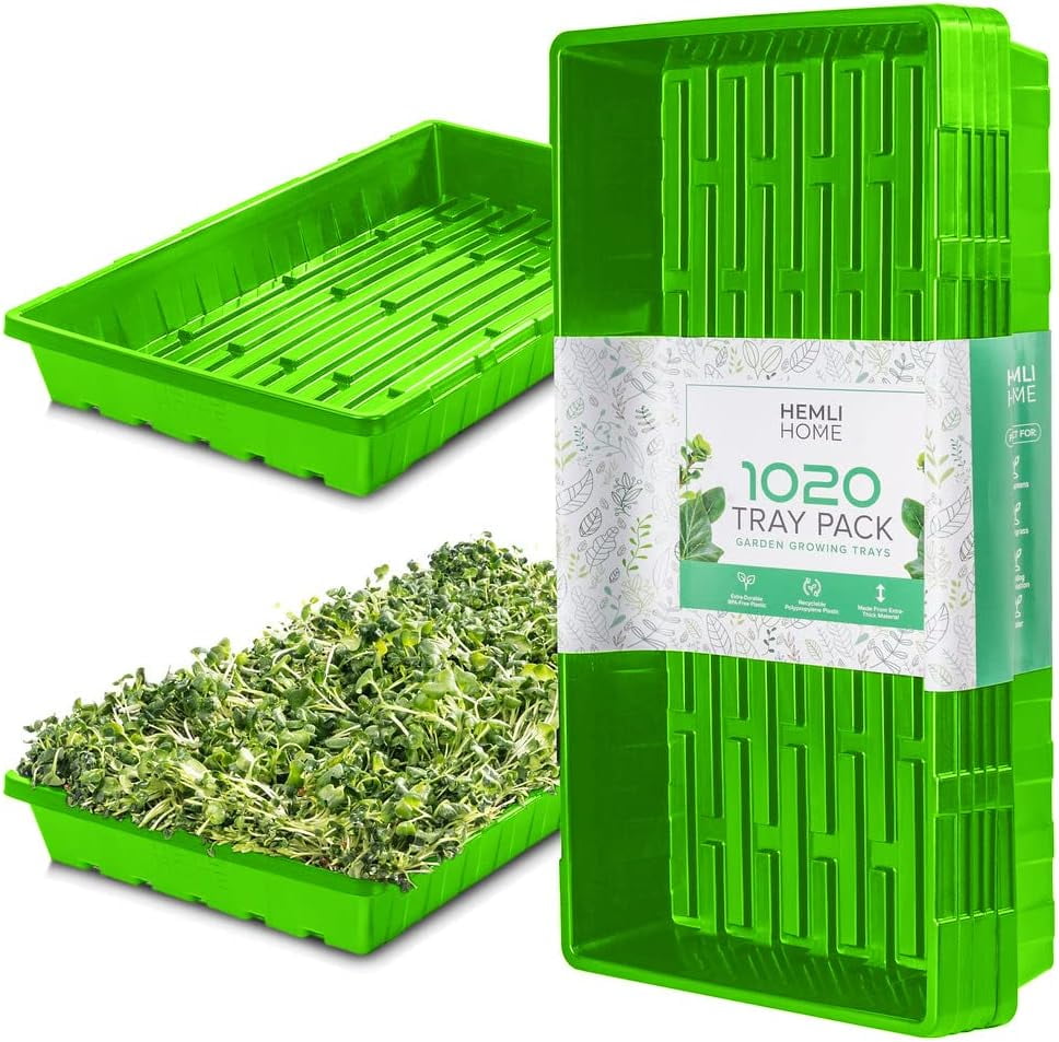 1020 Seed Starting Trays, Plant Tray, Microgreens Growing Plastic ...