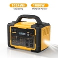 1024Wh Portable Solar Generator, 1000W Power Station Pure Sine Wave ...