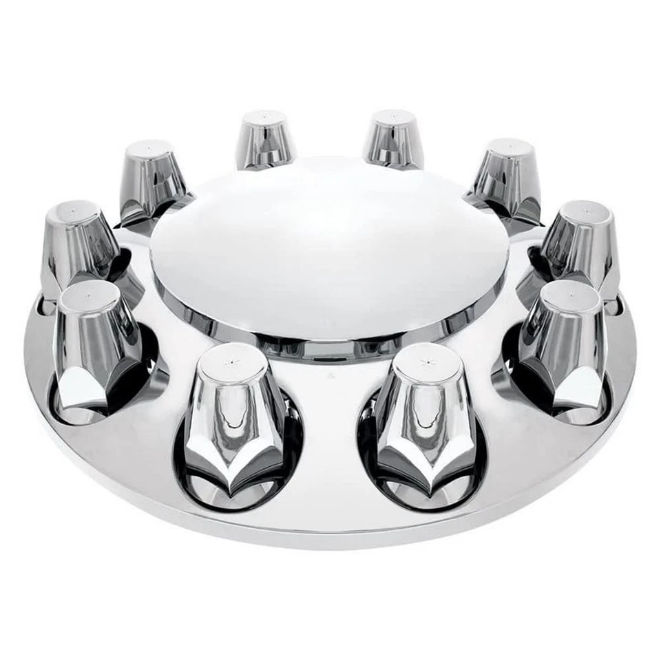 10257 Axle Hub Cover Kit, Axle Cover Set, Front, 33mm, Chrome, for ...