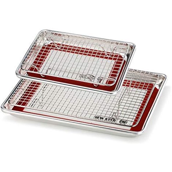 1028768 Commercial-Grade Bun Pan/Baking Sheet, Baking Mat, Cooling Rack ...