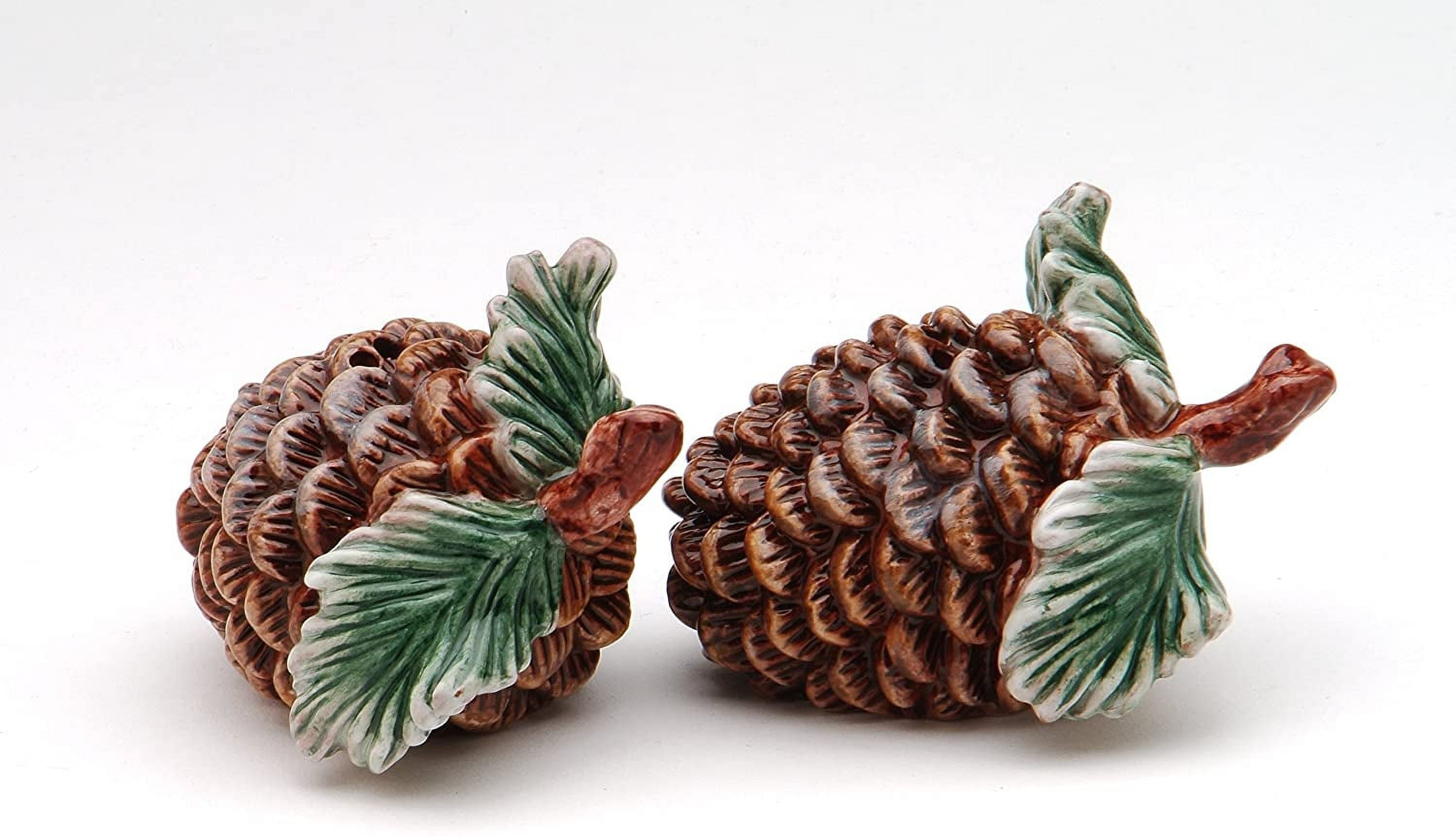 10294 Fine Ceramic Unique Design Pine Cones Salt and Pepper Shakers, 3 ...