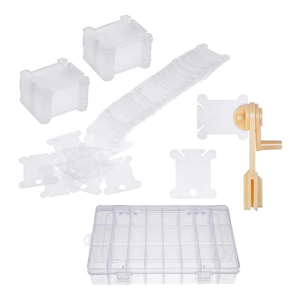 102Pcs Floss Bobbin Winder Thread Winding Card Holder Storage Box ...