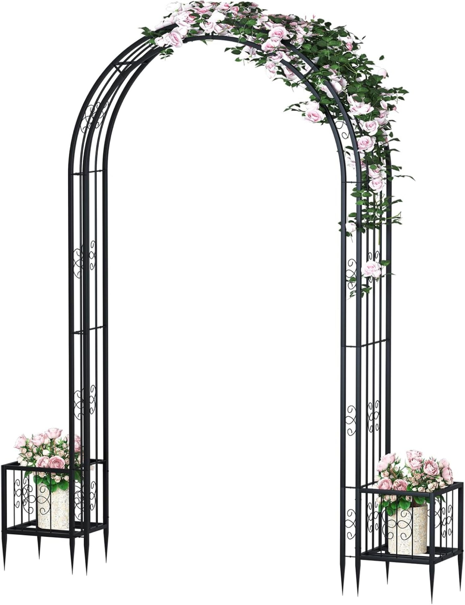 102in Steel Garden Arch Arbor Trellis for Climbing Plants Outdoor,Yard ...