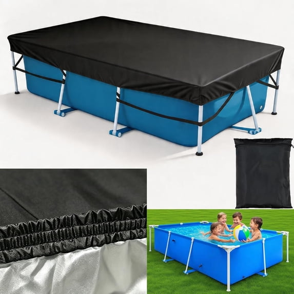 102in x 67in Rectangle Pool Cover for Above Ground Pool, Heavy-Duty ...