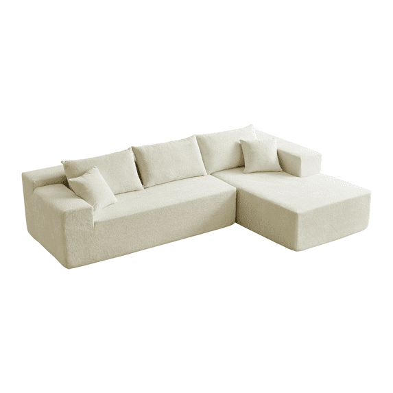 103.54" Sectional Sofa, L-Shaped Modern Modular High-Density Sponge ...