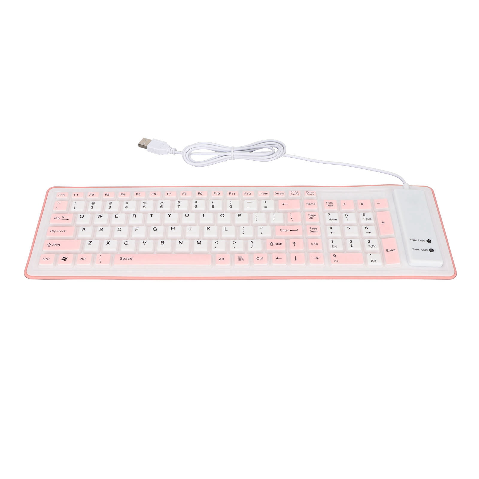 103,Key Foldable Keyboard: Waterproof Silicone, Roll,Up USB, Silent ...