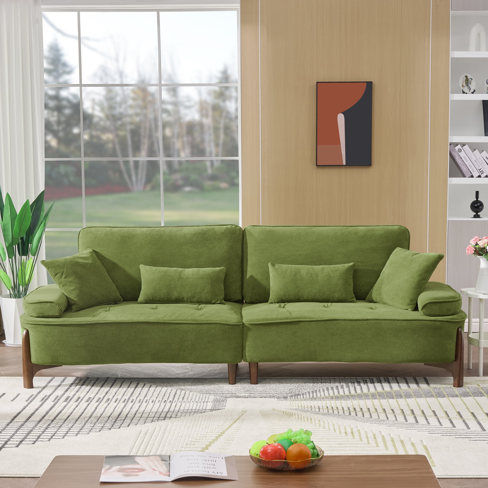 103"Modern Sofa, Solid Wood Legs Comfy Couch，Lounge Sofa&Couches with ...