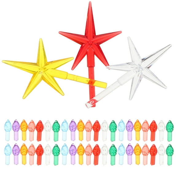 103pcs Ceramic Christmas Tree Replacement Lights Flame & Star Shape Bulbs Twists Light Ornaments ...