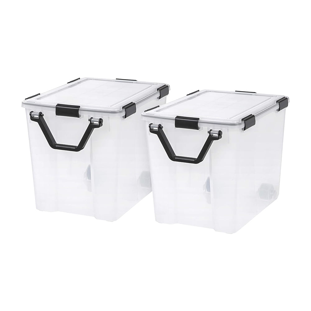 103 Qt Storage Box with Gasket Seal Lid, 2 Pack Premium Heavy Duty ...
