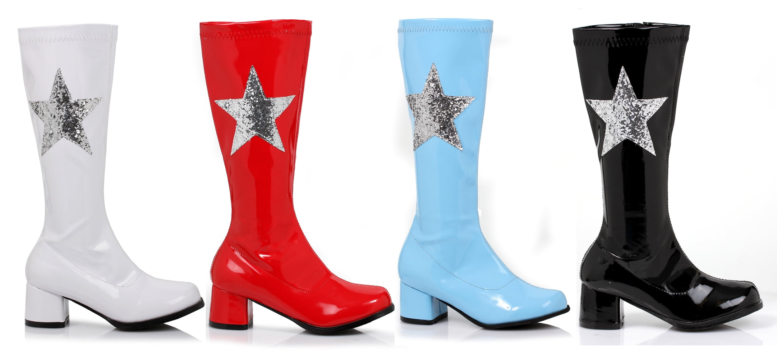 1031 175-STAR KIDS 1.75" Heel Gogo Knee High Boot With Glitter Star ...
