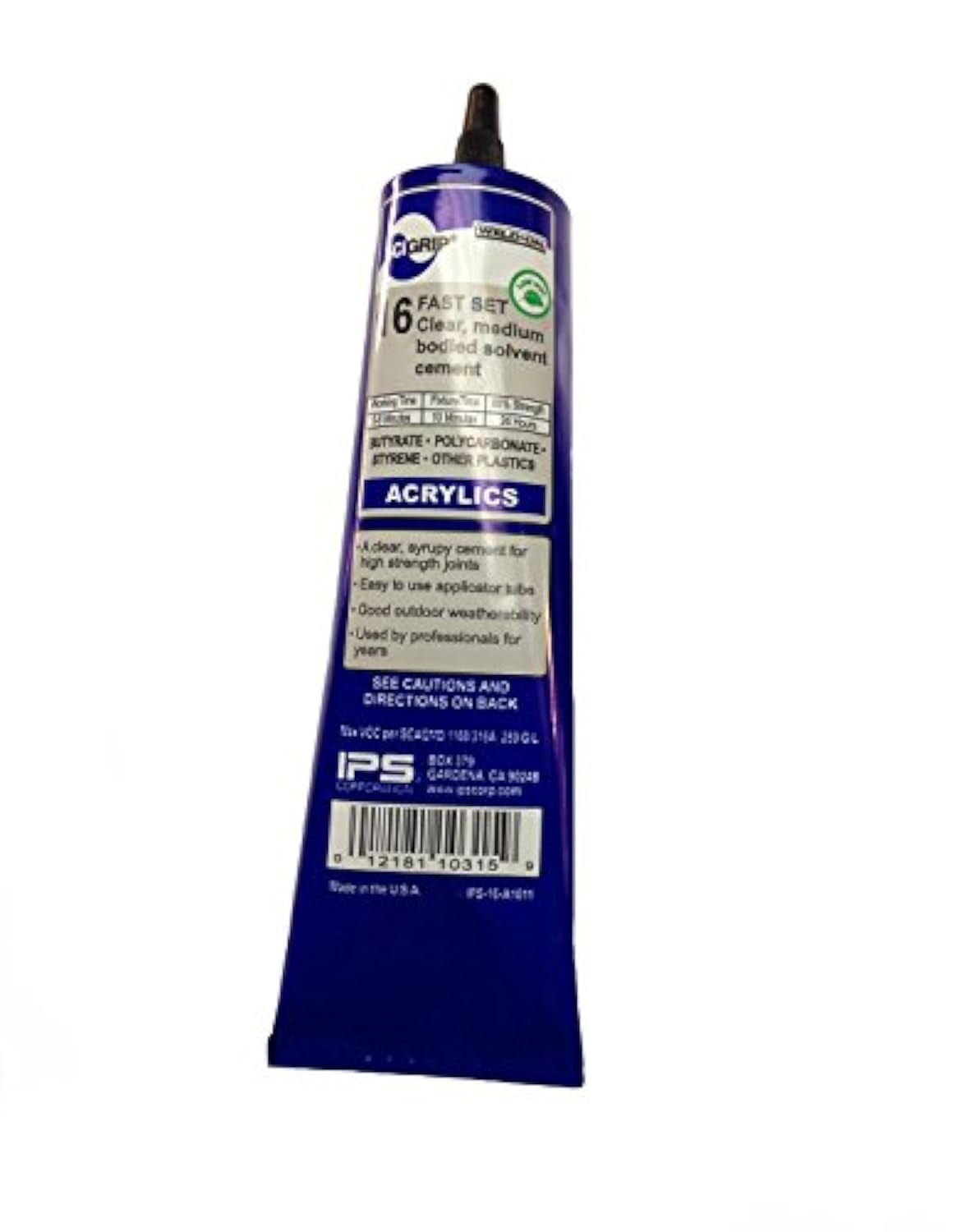 10315 16 Acrylic Plastic Cement, Low-VOC, Medium Bodied and Fast ...
