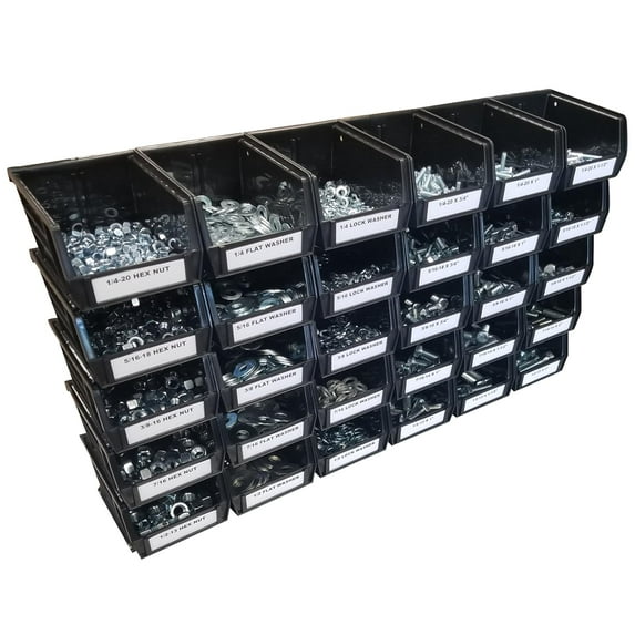 1035 Piece Grade 5 Nut Bolt and Washer Assortment Hex Head Bolts, Hex ...