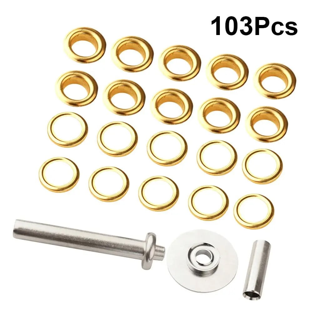103Pcs Brass-Grommets 1.2cm Metal Gas Eye Tarp Grommet Repair ...