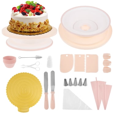 Cake Decorating 322 PCS Kit with Rotating Turntable & 100 PCS Cupcake ...
