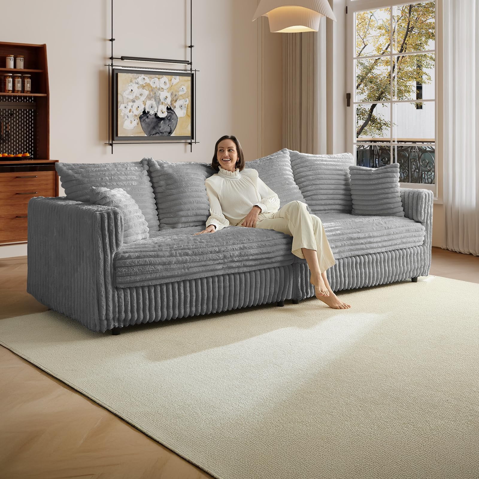 104.3" Convertible Sectional Sofa - Modular Sofa with Lounge Chair, Comfortable Living Room ...
