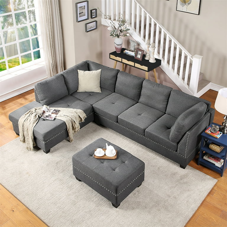 Reversible modular sofa & chaise with ottoman store