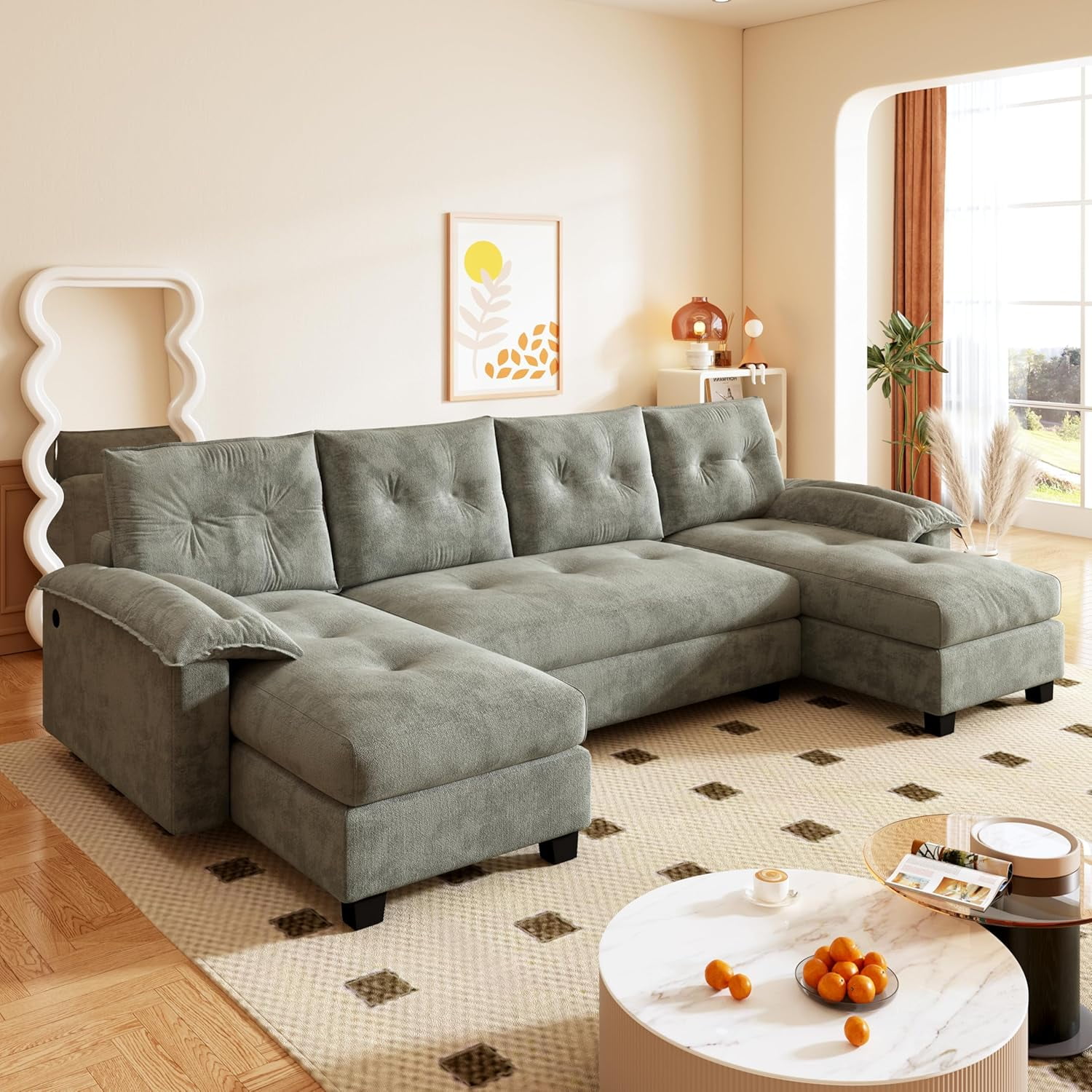 104.7'' Futon Sofa Bed Full, Oversized Folding Sleeper Sofa Bed ...