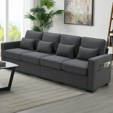 Churanty Modern Sectional Sofa 3 Seat Couch with Convertible Ottoman ...