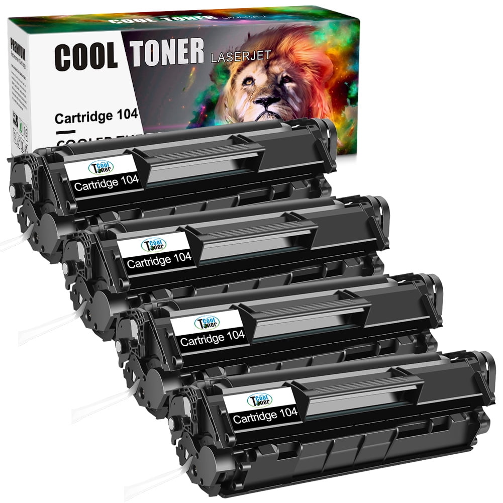 4-Pack Black Toner Cartridge Compatible for Canon 104, CRG-104, FAX ...