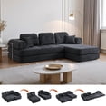 104" Boneless sofa,Sectional Compressed Couch with Chaise, Deep Seat ...