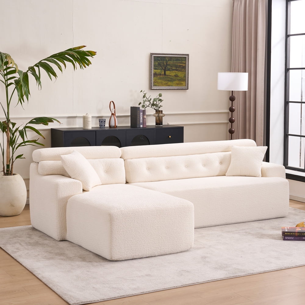 104" Cloud Sectional Couch with L-Shape Chaise,Modern Modular Sofa with ...