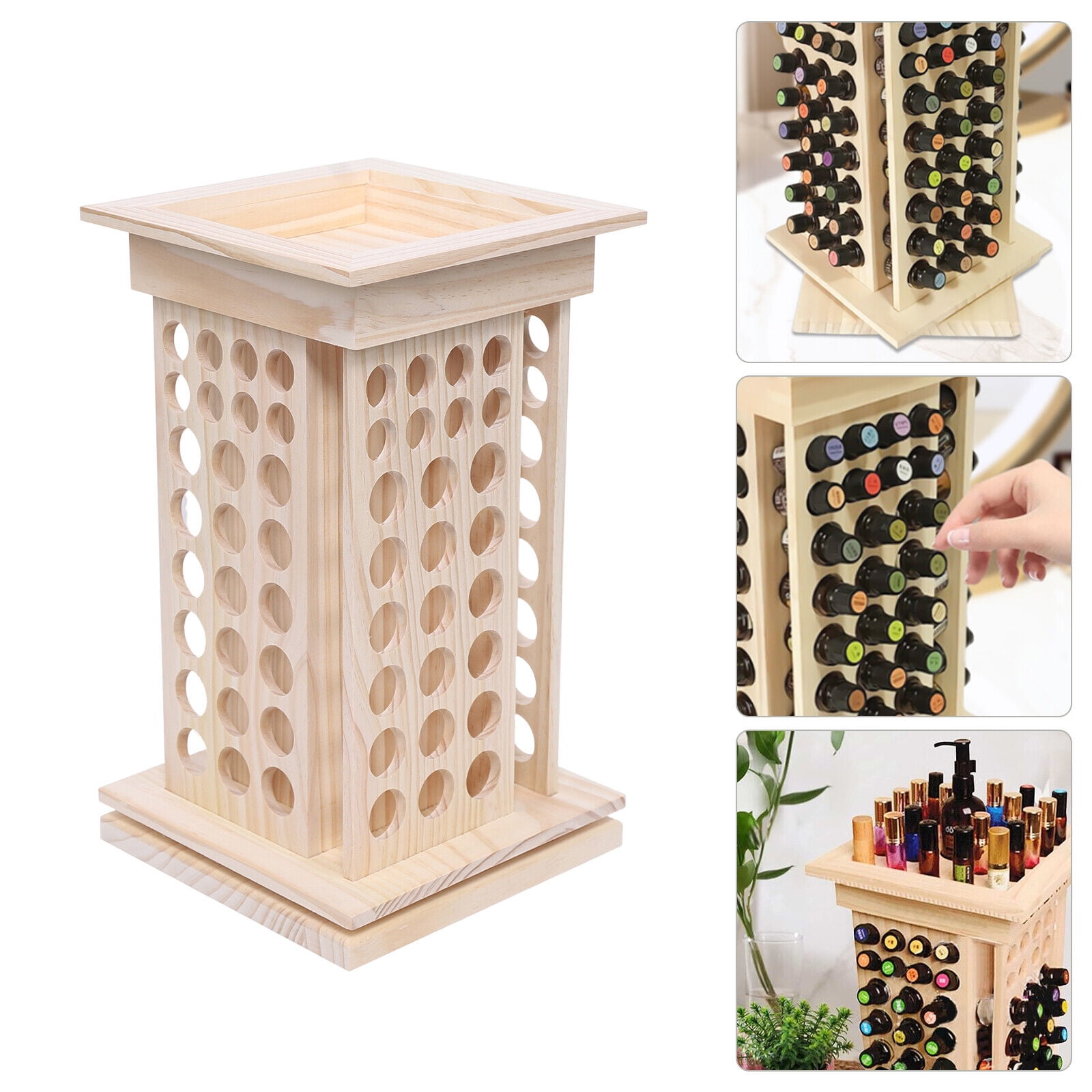 104 Holes Essential Oil Display Rack Wooden Storage Rack Holder ...