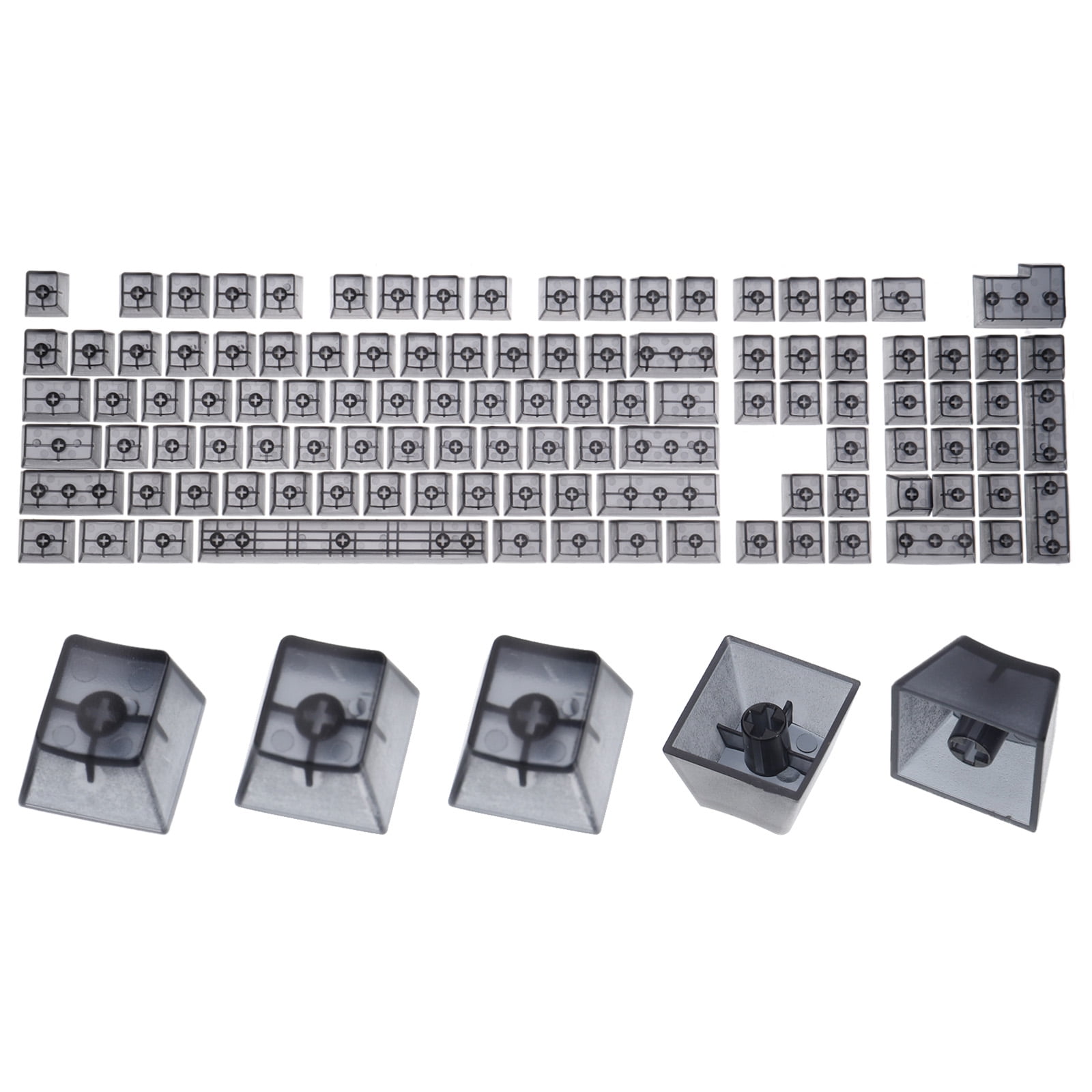 104 Key Blank Backlit Clear Keycap Set OEM Profile Double Shot 60% for ...