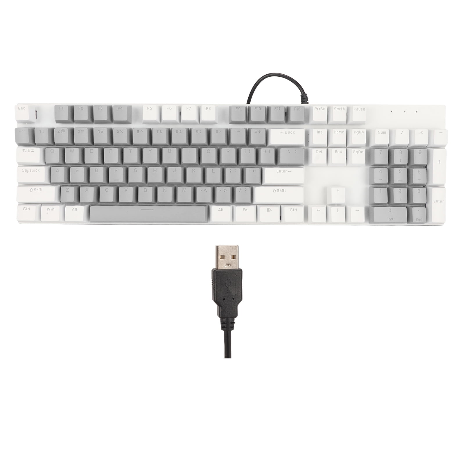 104 Key Mechanical Gaming Keyboard 28 Backlight Modes Blue Switch Plug ...