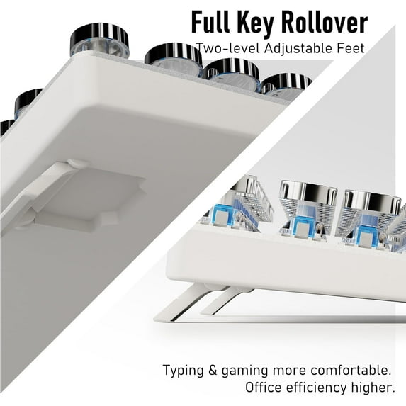 104-Key Wired Mechanical Keyboard, Typewriter-Style Aesthetic with ...