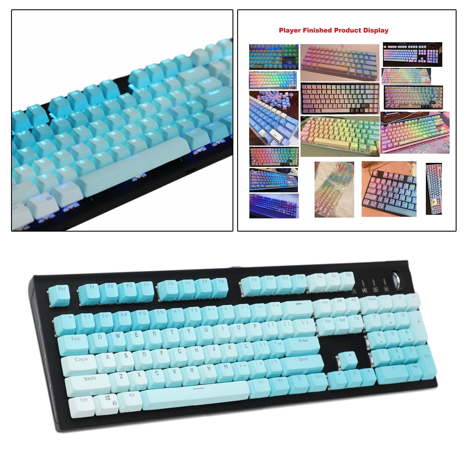 104 Keys Gaming Gradient Mechanical Keyboard Set for Laptop Desktop ...