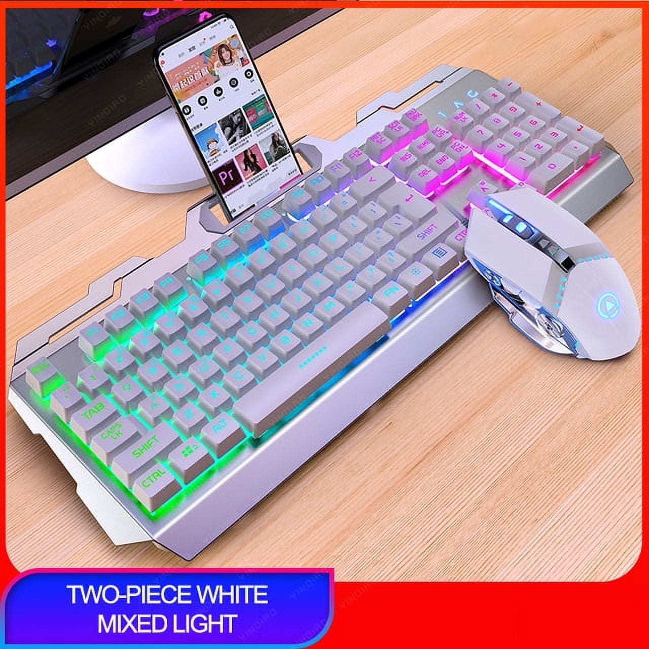 104 Keys Gaming Keyboard Mouse Headset Combos Mechanical Feel Game ...