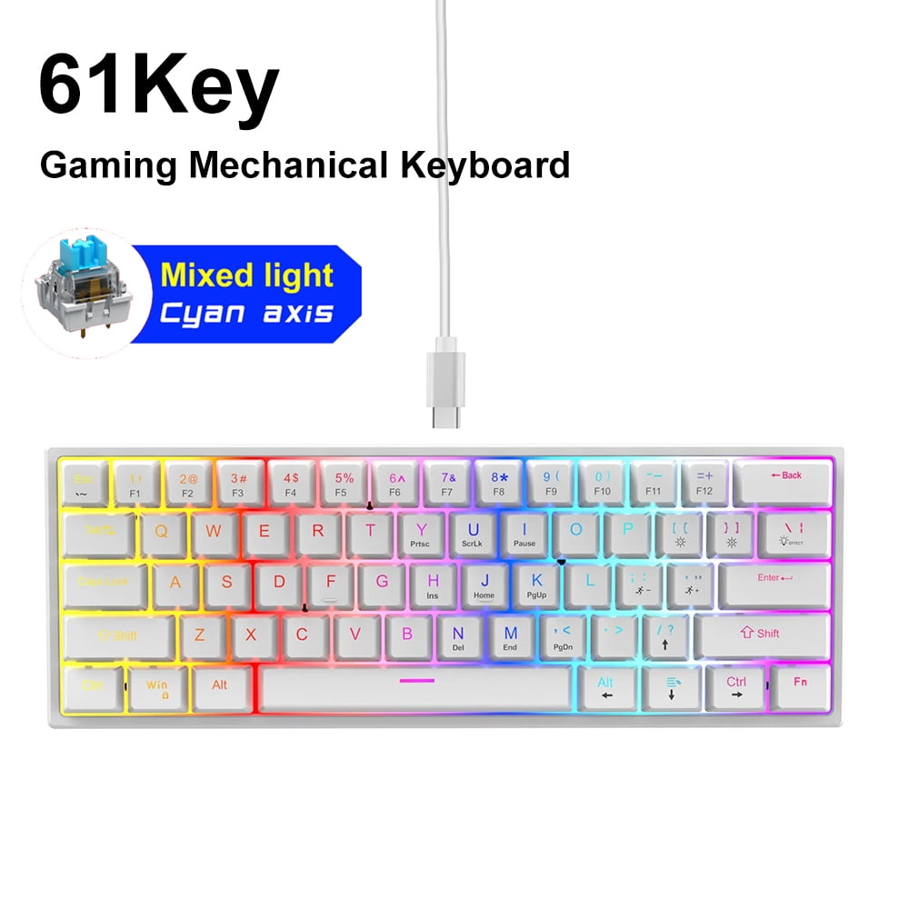 104 Keys Wired Mechanical Keyboard 16 RGB Colorful Gaming Keyboard ...