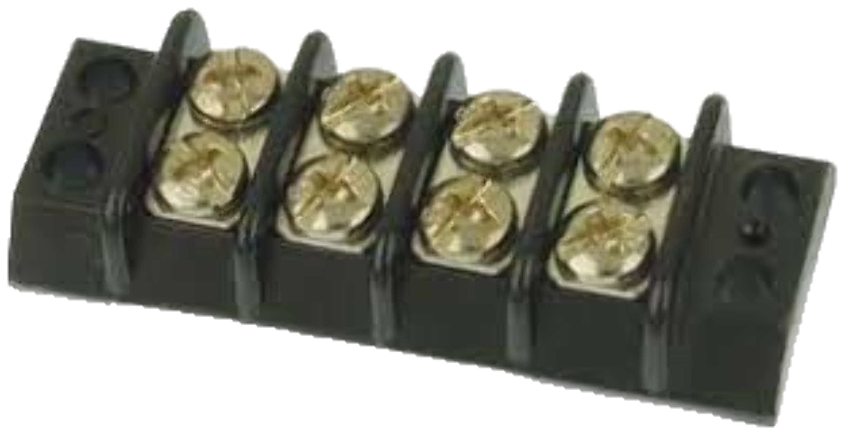 104 Panel Mount Barrier Terminal Block, 2 Row, 4 Positions, 22 AWG, 12 ...