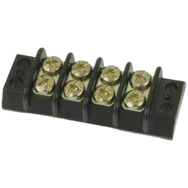 104 Panel Mount Barrier Terminal Block, 2 Row, 4 Positions, 22 AWG, 12 ...