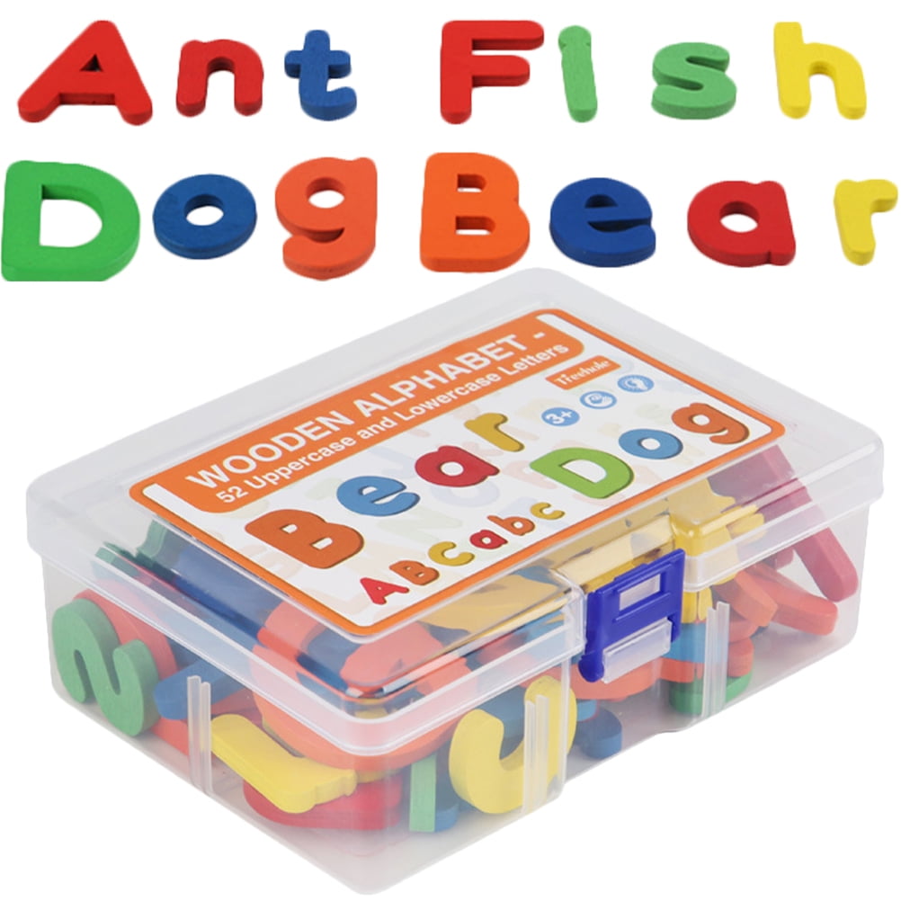 104 Pcs Wooden Learning Toy Funny Alphabet Toy Interesting Kids ...