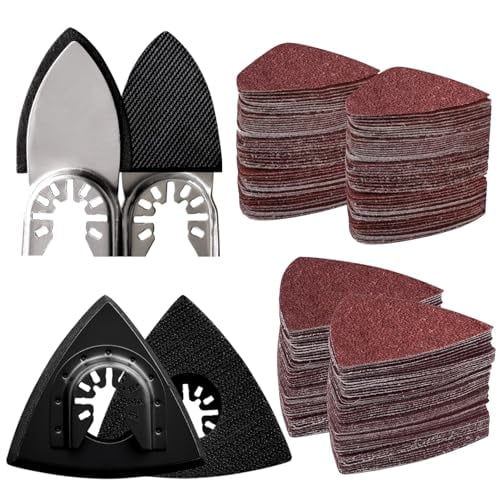 104-Piece Oscillating Tool Sanding Kit - Includes 2 Triangle Pads, 2 ...