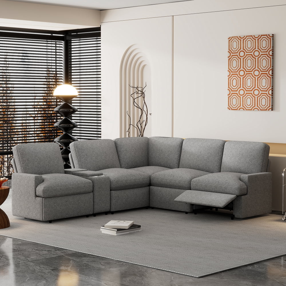 104'' Power Recliner Corner Sofa Home Theater Reclining Sofa Sectional ...