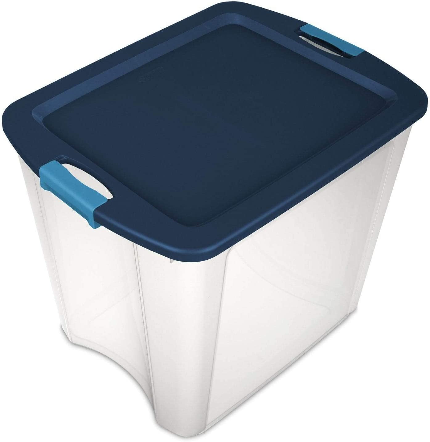 104 Qt./26 Gal. Latching Storage Bin with Clear Base - True Blue ...