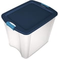 104 Qt./26 Gal. Latching Storage Bin with Clear Base - True Blue ...