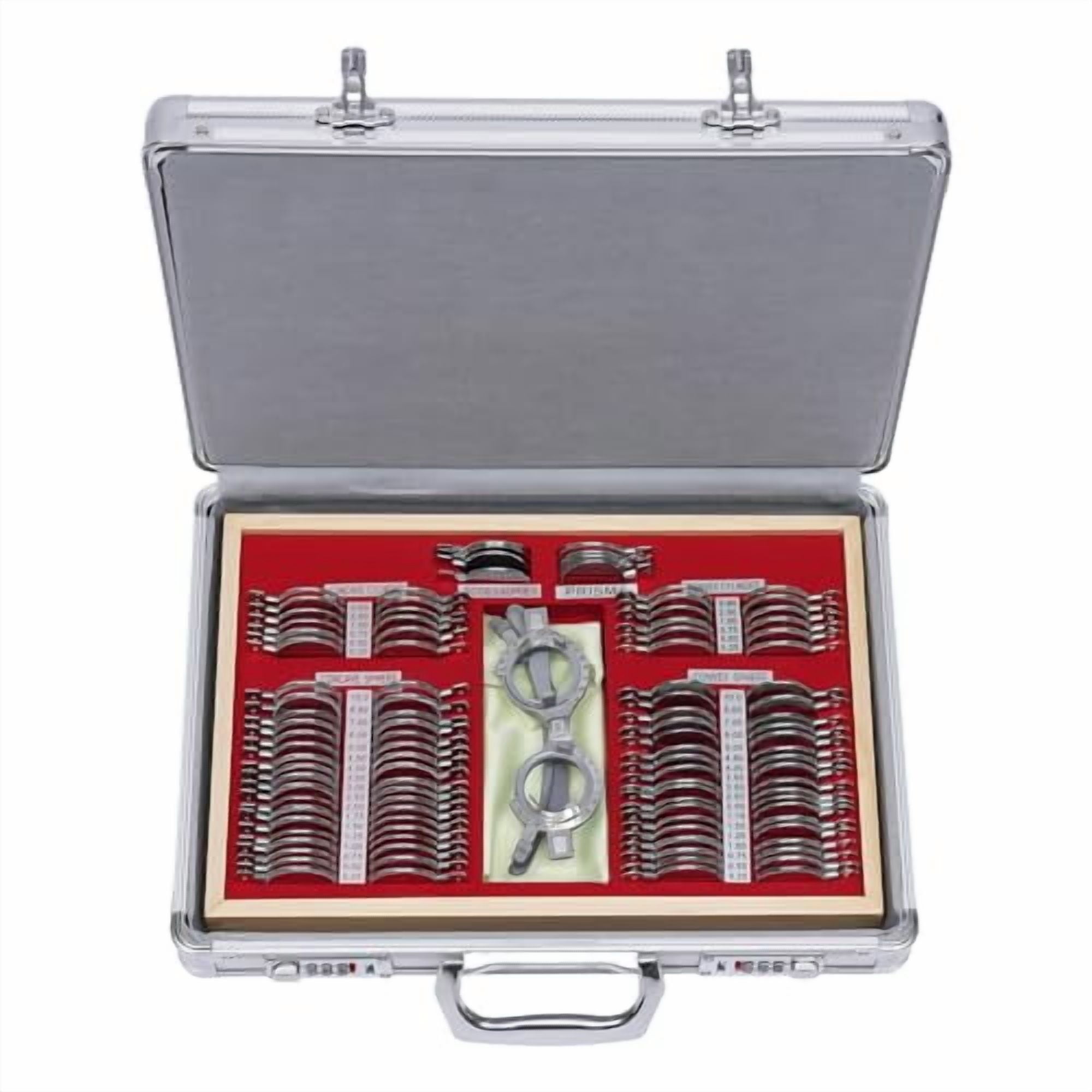 104 pcs Trial Lens Set, Metal Rim Aluminum Box Optometry Kit ...